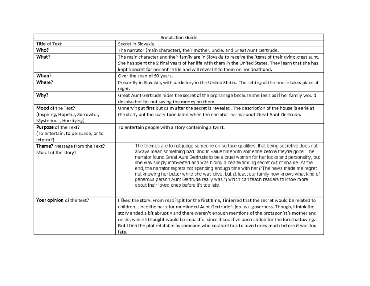 Annotation Guide - Secret in Slovakia - Annotation Guide Title of Text ...