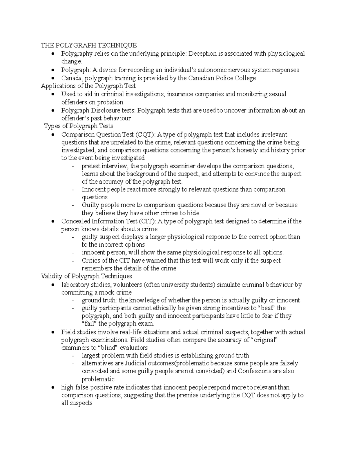395 Unit 2 - notes from chapter 2 of forensic psychology - THE ...
