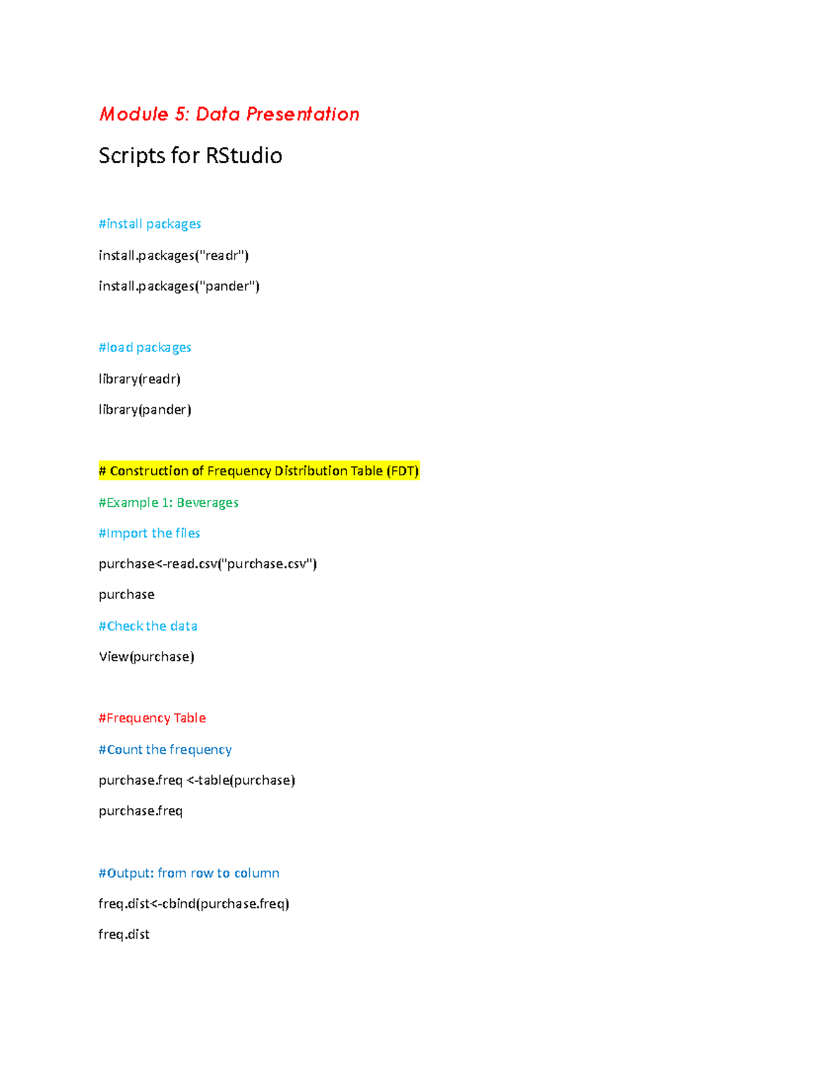 Module 5 Syntax for RStudio - Module 5: Data Presentation Scripts for ...