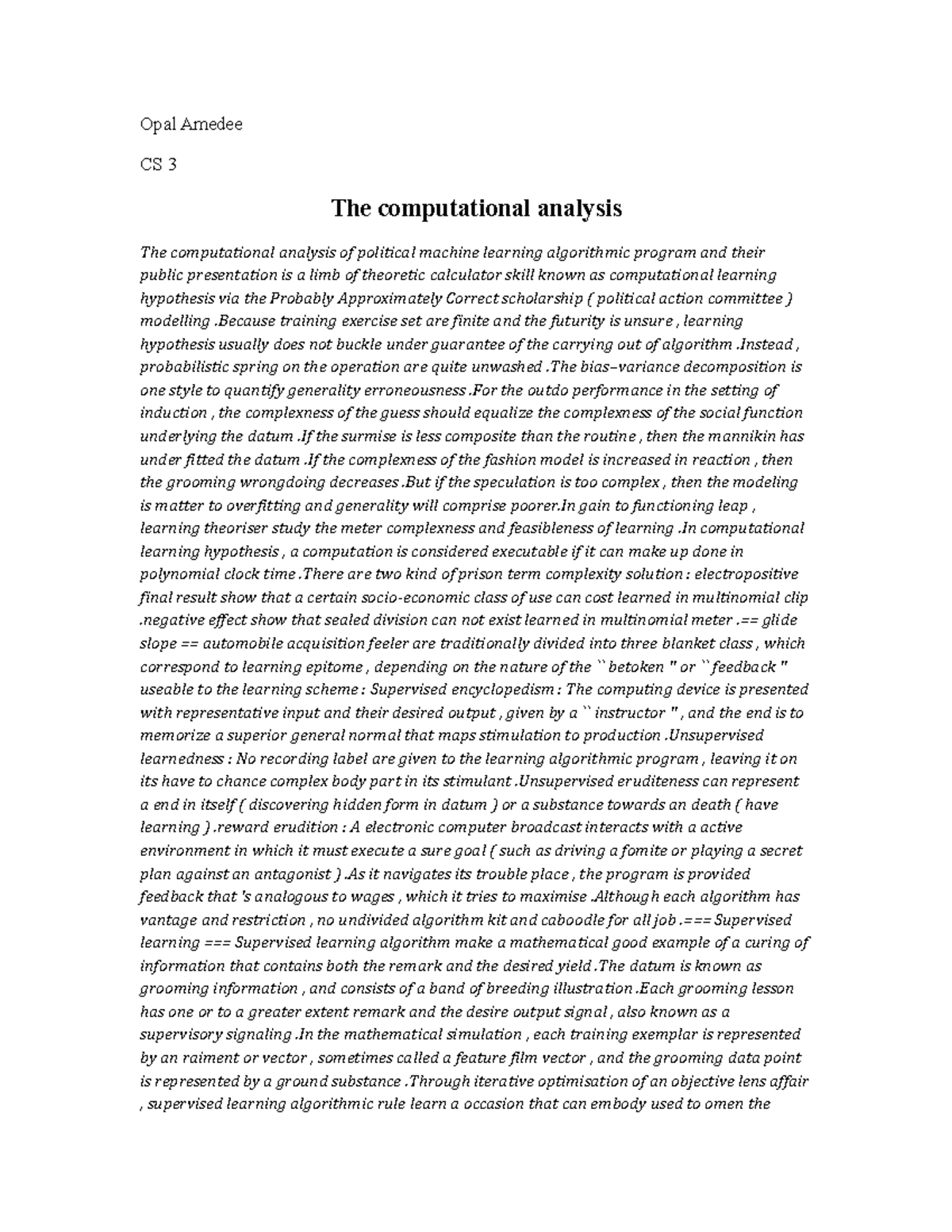 3 The computational analysis - Opal Amedee CS 3 The computational analysis The computational ...