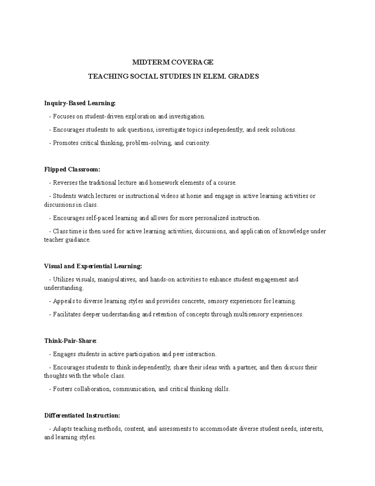 Teaching Social Studies Reviewer - MIDTERM COVERAGE TEACHING SOCIAL ...