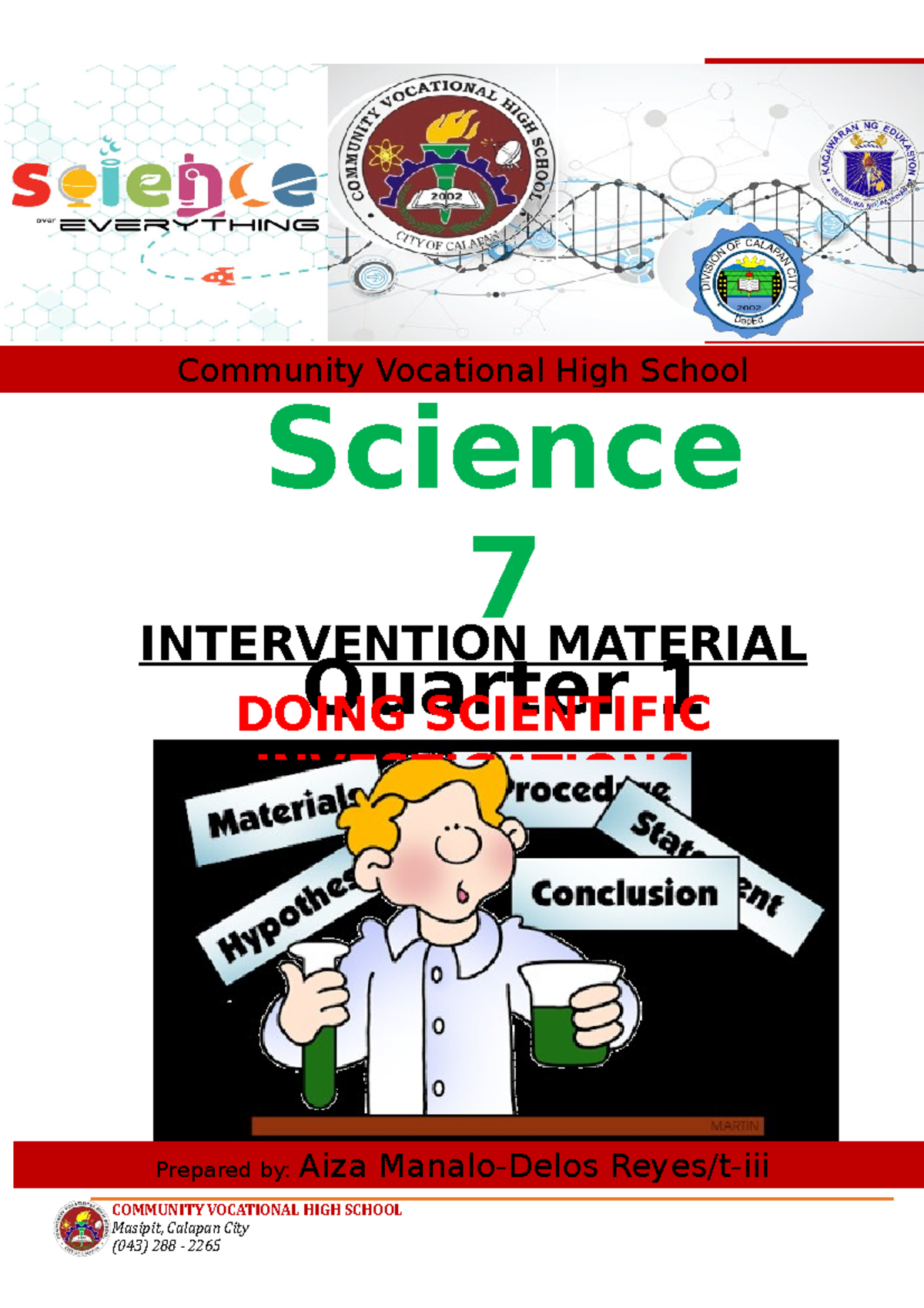 Science 7-Q1-W1 - activity sheet about scientific method - COMMUNITY ...