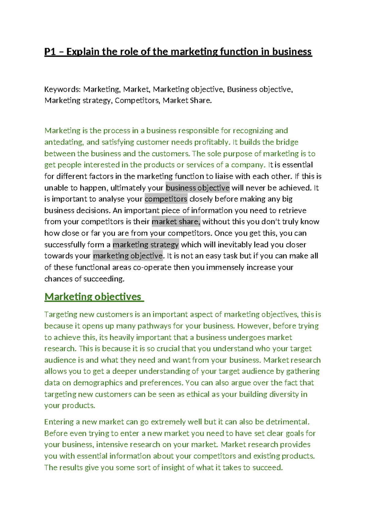 Business coursework P1 completeeee - P1 – Explain the role of the ...