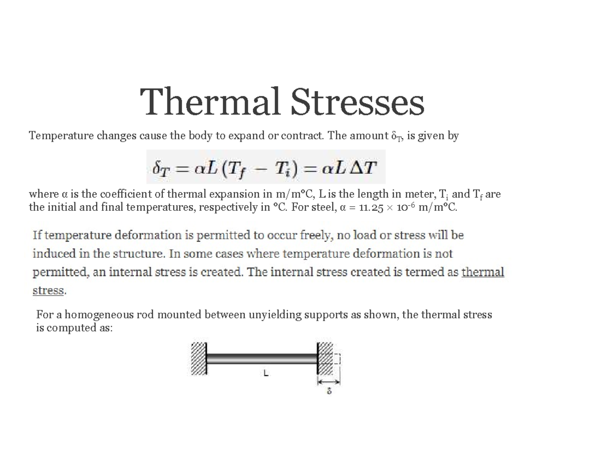 Thermal Stresses-1 and the osmosis of financial - Temperature changes ...