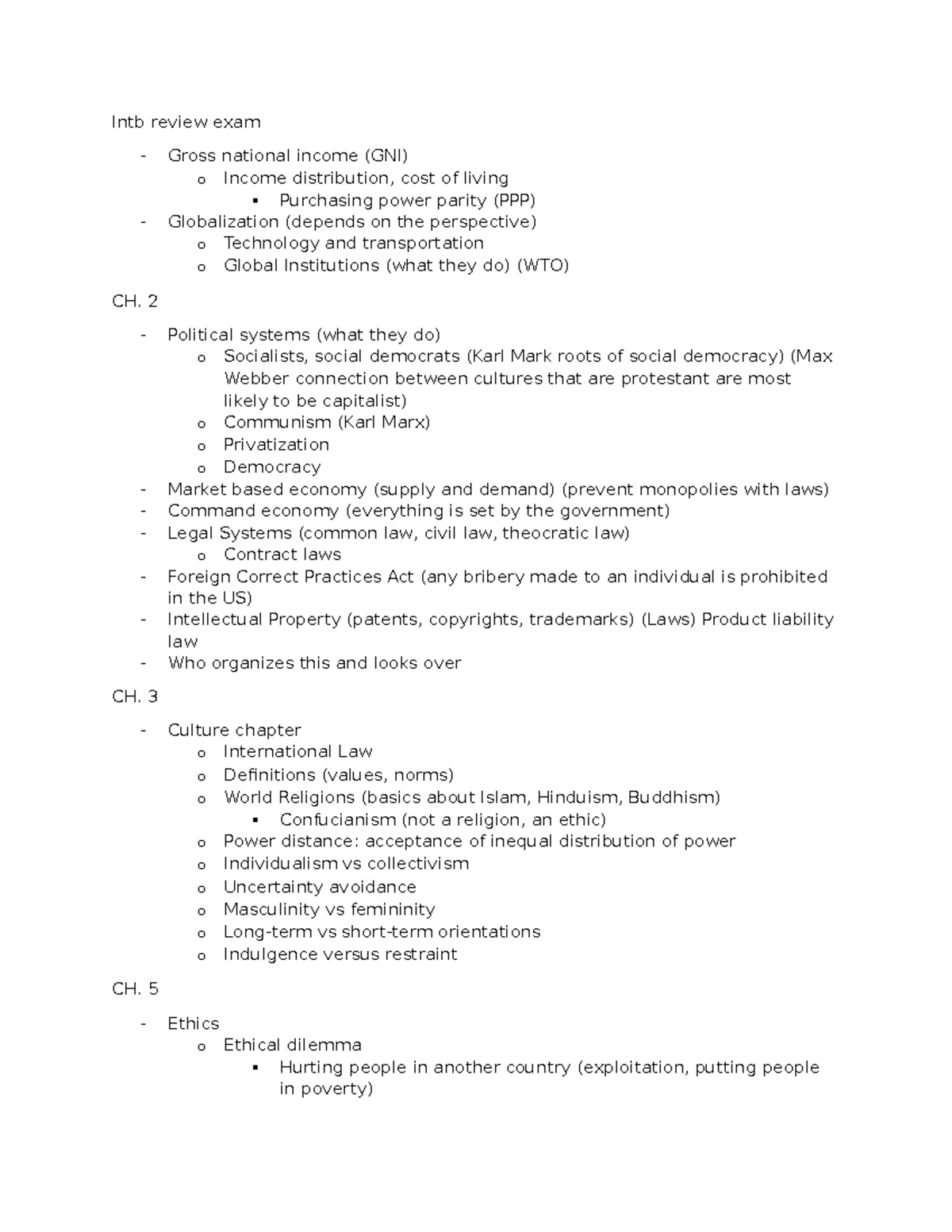 Intb review exam - 2 - Political systems (what they do) o Socialists ...