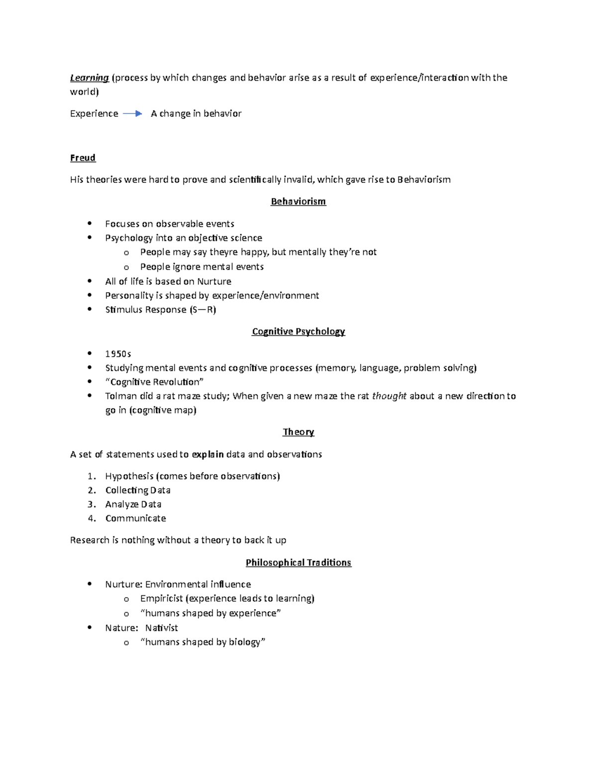 Studocu PSY 354 0 ch123 - Lecture notes Chapters 1,2,3 - Learning ...