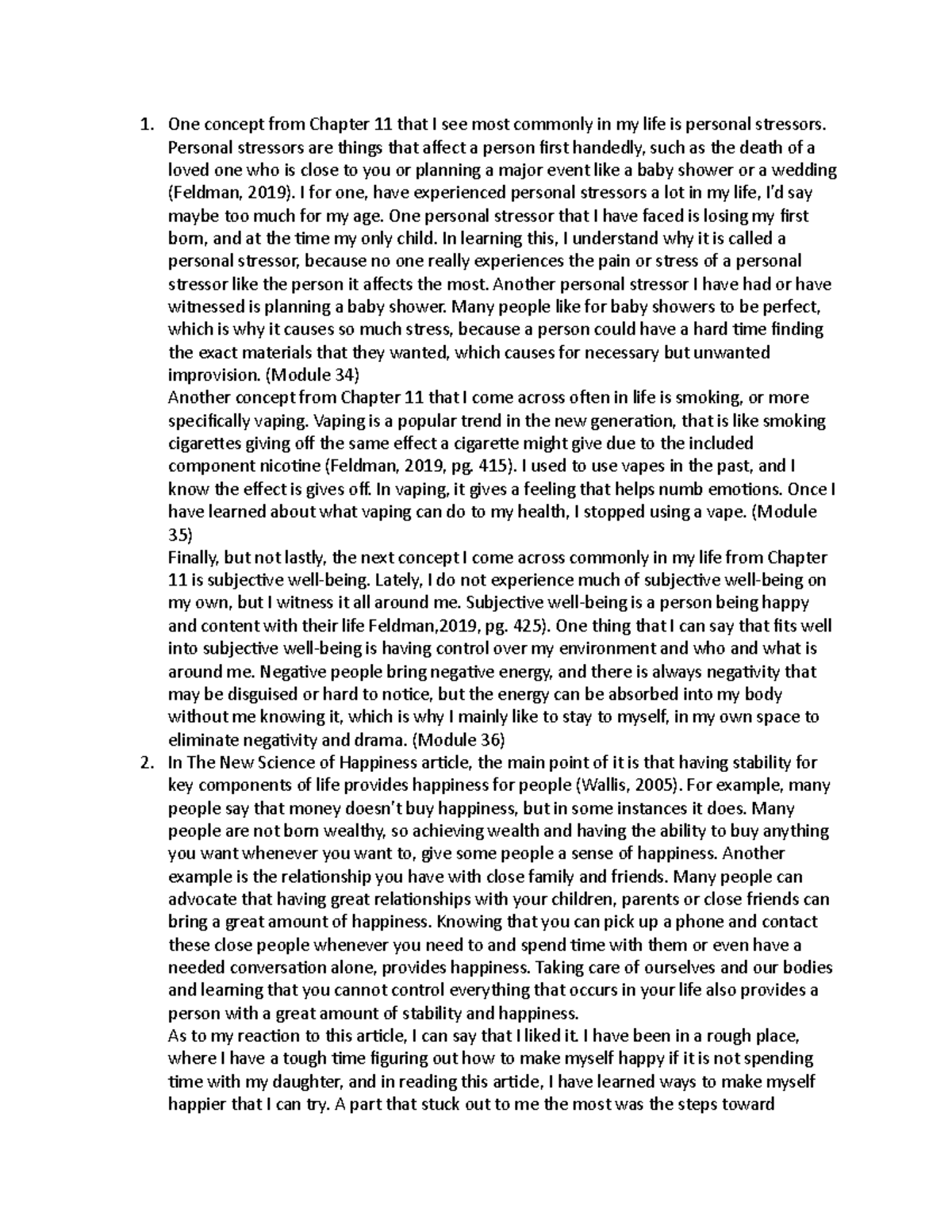 WA #2 - Writing assignment based off of a module full of chapters ...