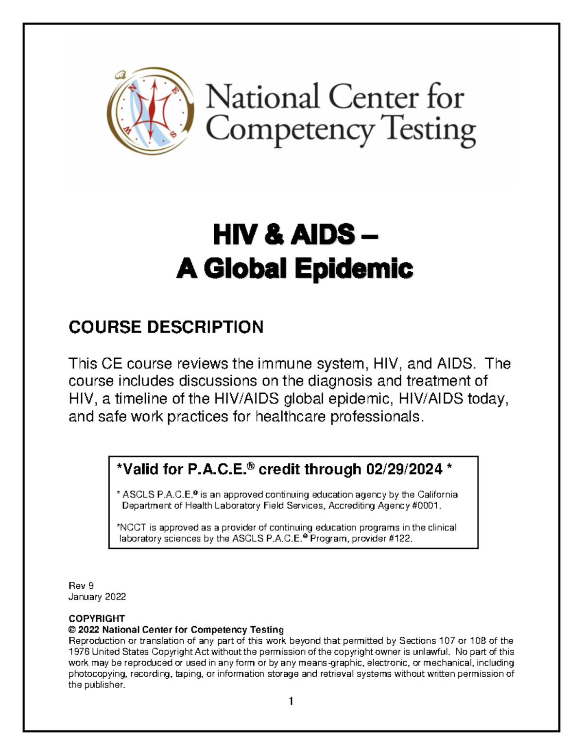 HIV AIDS - HIV/AIDS - COURSE DESCRIPTION This CE course reviews the ...