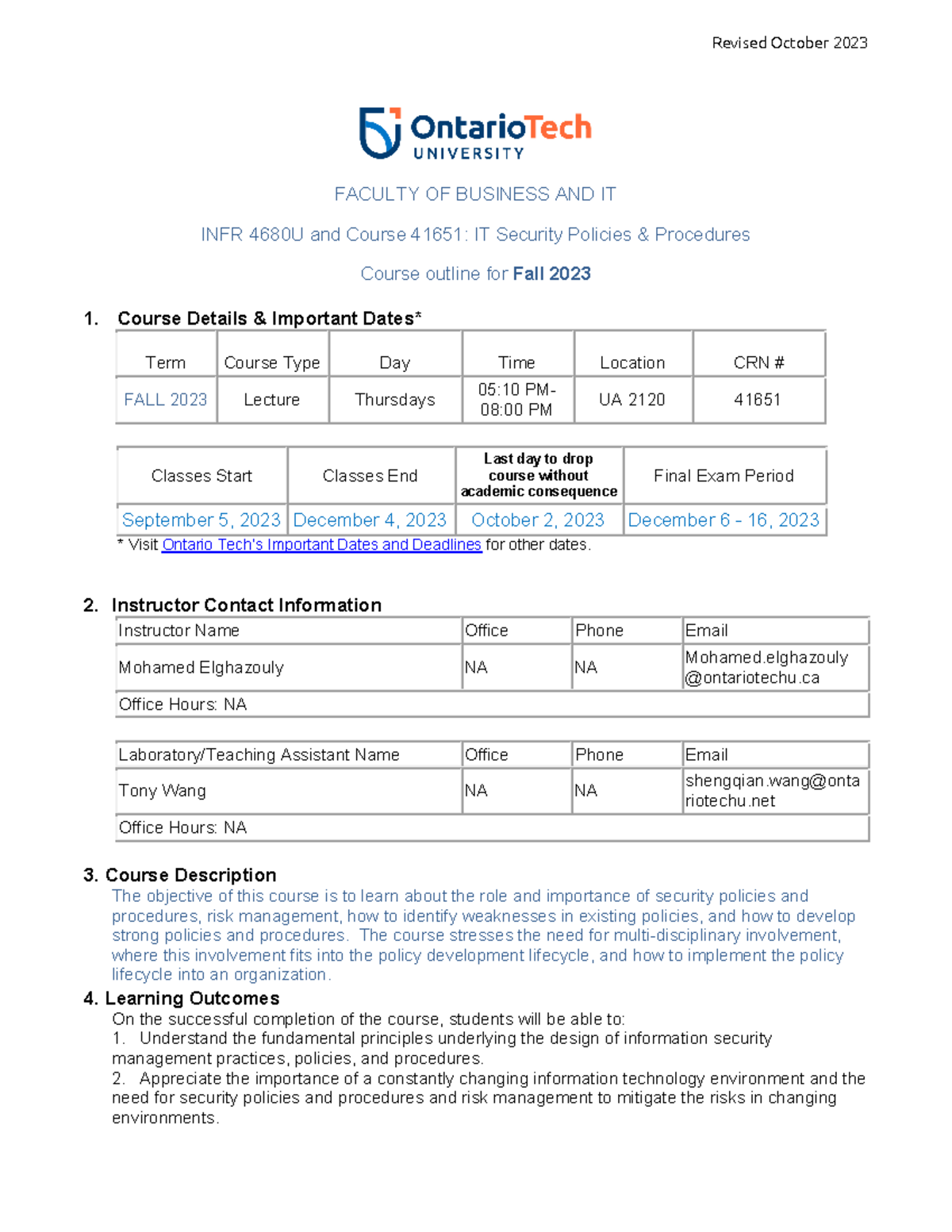 INFR 4680U - IT Security Policies Procedures - Mohamed Elghazouly ...