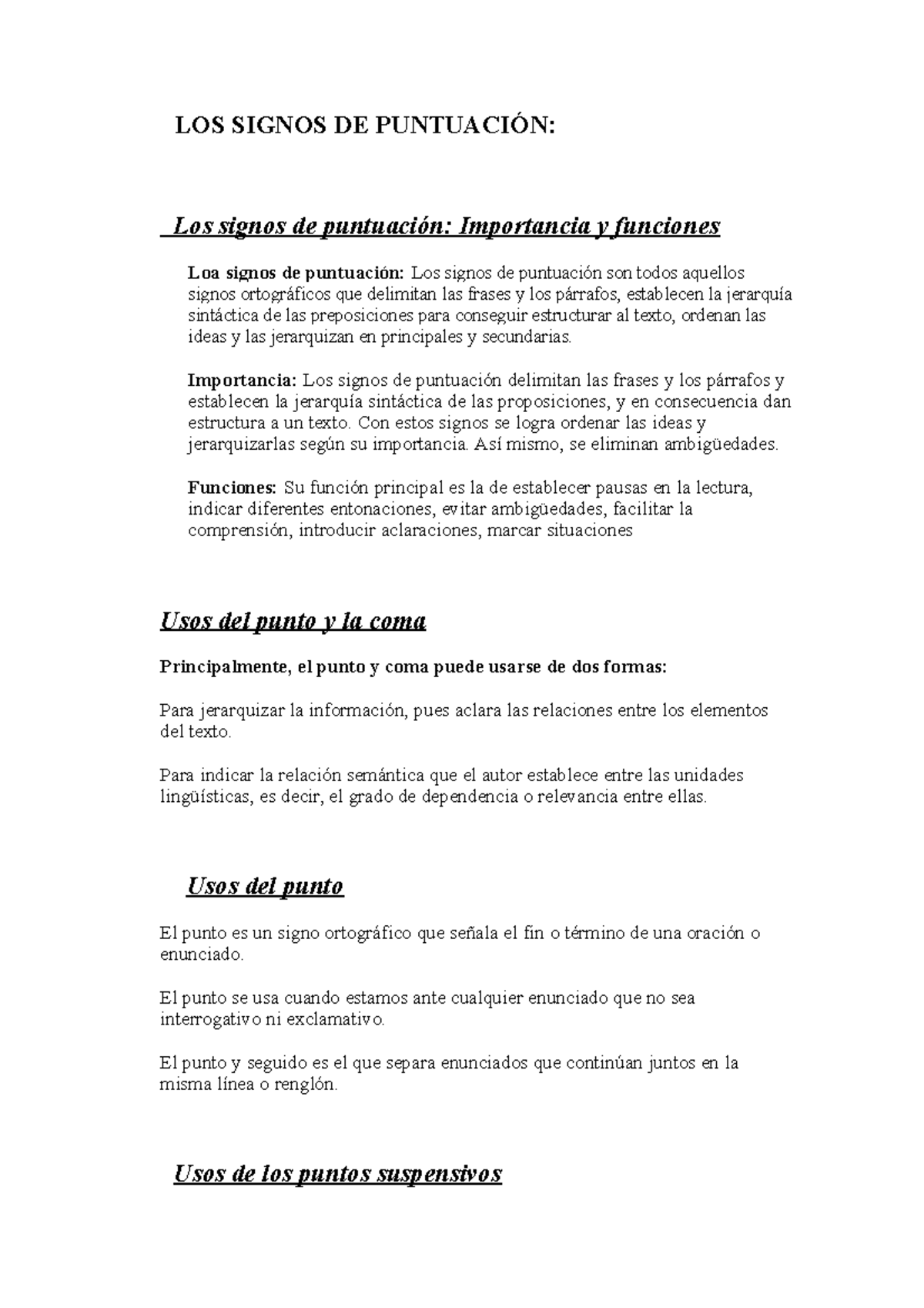 Tema 5 de legua española - LOS SIGNOS DE PUNTUACIÓN: Los signos de ...