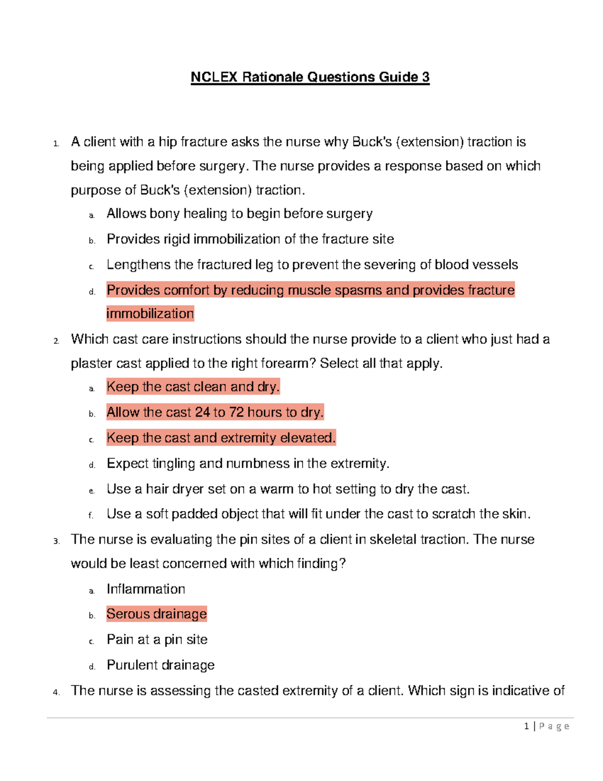 Nclex Rationale Questions Guide 3 - NCLEX Rationale Questions Guide 3 1 ...