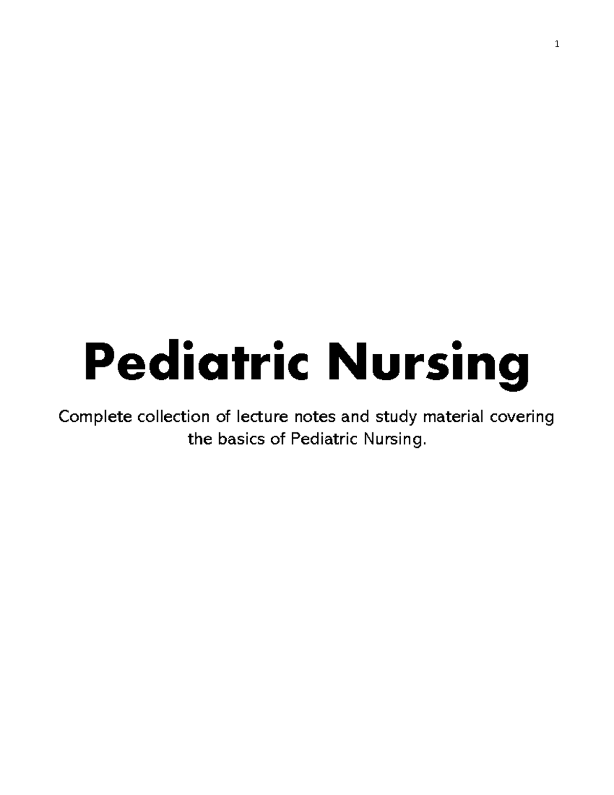 Pediatric Theory Lecture Notes Bundle - Pediatric Nursing Complete ...