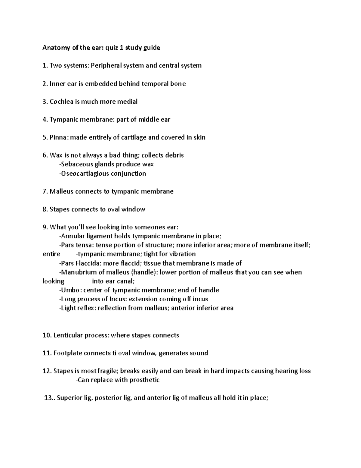 Anatomy of the ear quiz 1 study guide - Anatomy of the ear: quiz 1 ...