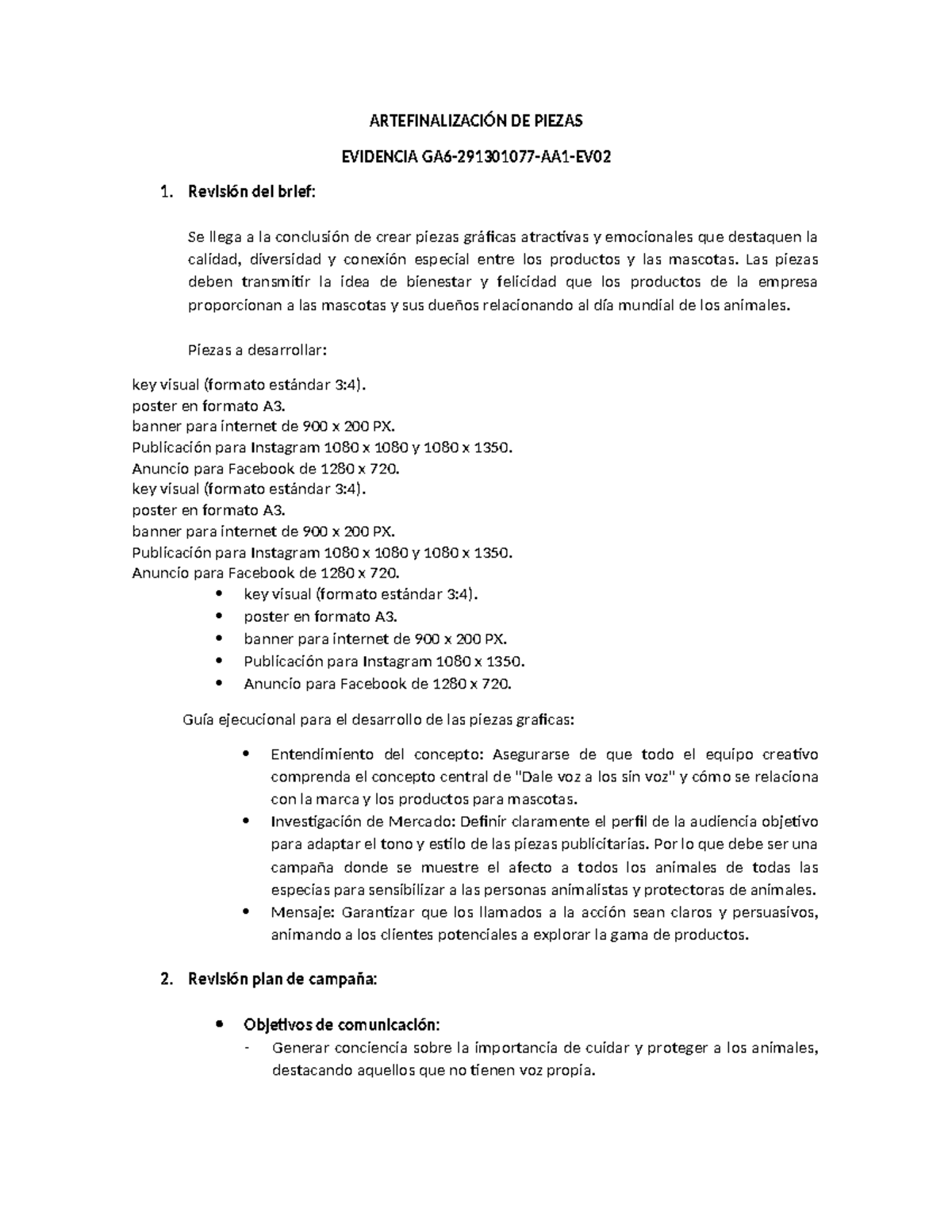 Artefinalización DE Piezas - ARTEFINALIZACIÓN DE PIEZAS EVIDENCIA GA6-291301077-AA1-EV Revisión ...