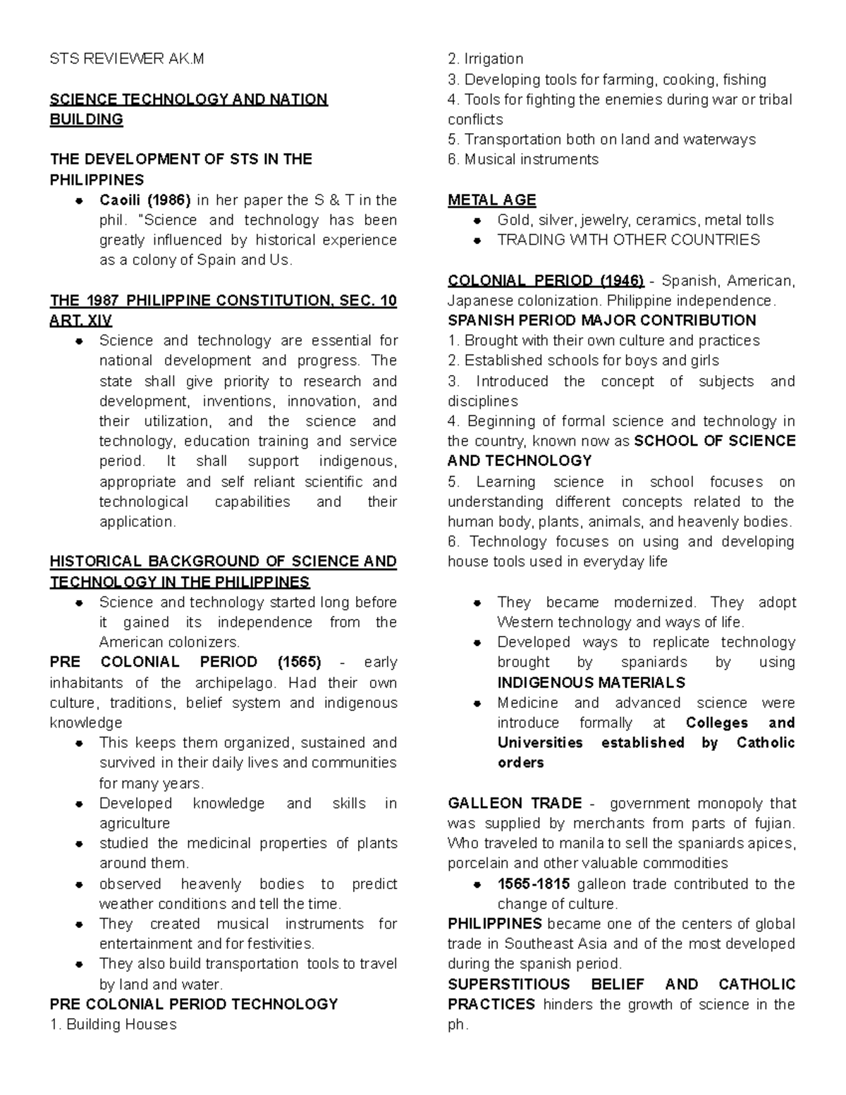 STS Reviewer - STS REVIEWER AK SCIENCE TECHNOLOGY AND NATION BUILDING ...