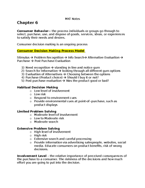 Marketing Chapter 6 Assignment - Marketing Chapter 6 Assignment Chapter ...