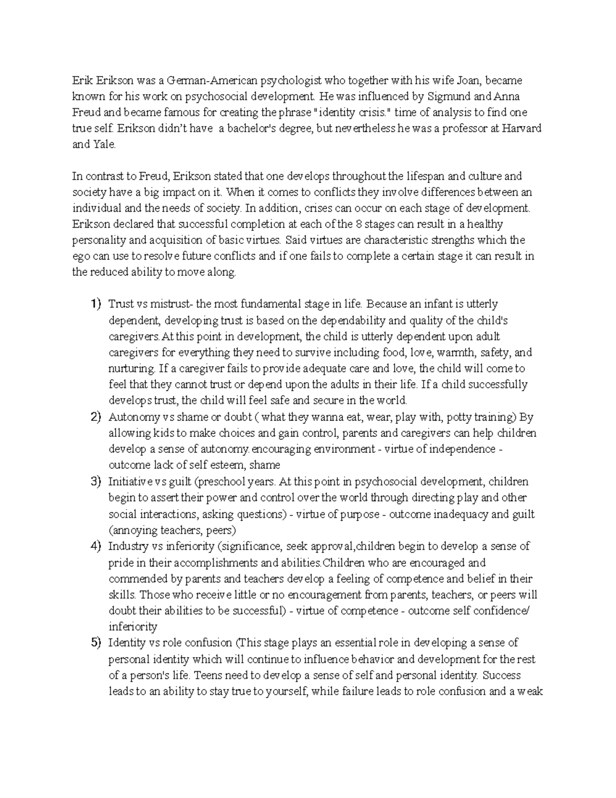 Erik Erikson development theory - Erik Erikson was a German-American ...