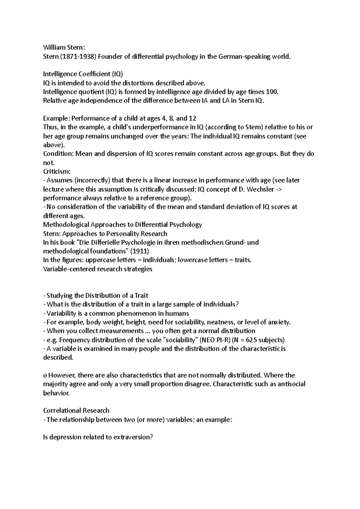 William Stern - Psychology - William Stern: Stern (1871-1938) Founder ...