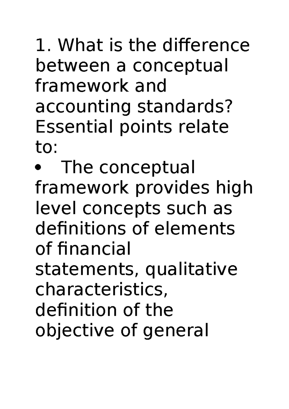 Conceptual Framework - Summary Bachler of accounting and finance - 1 ...