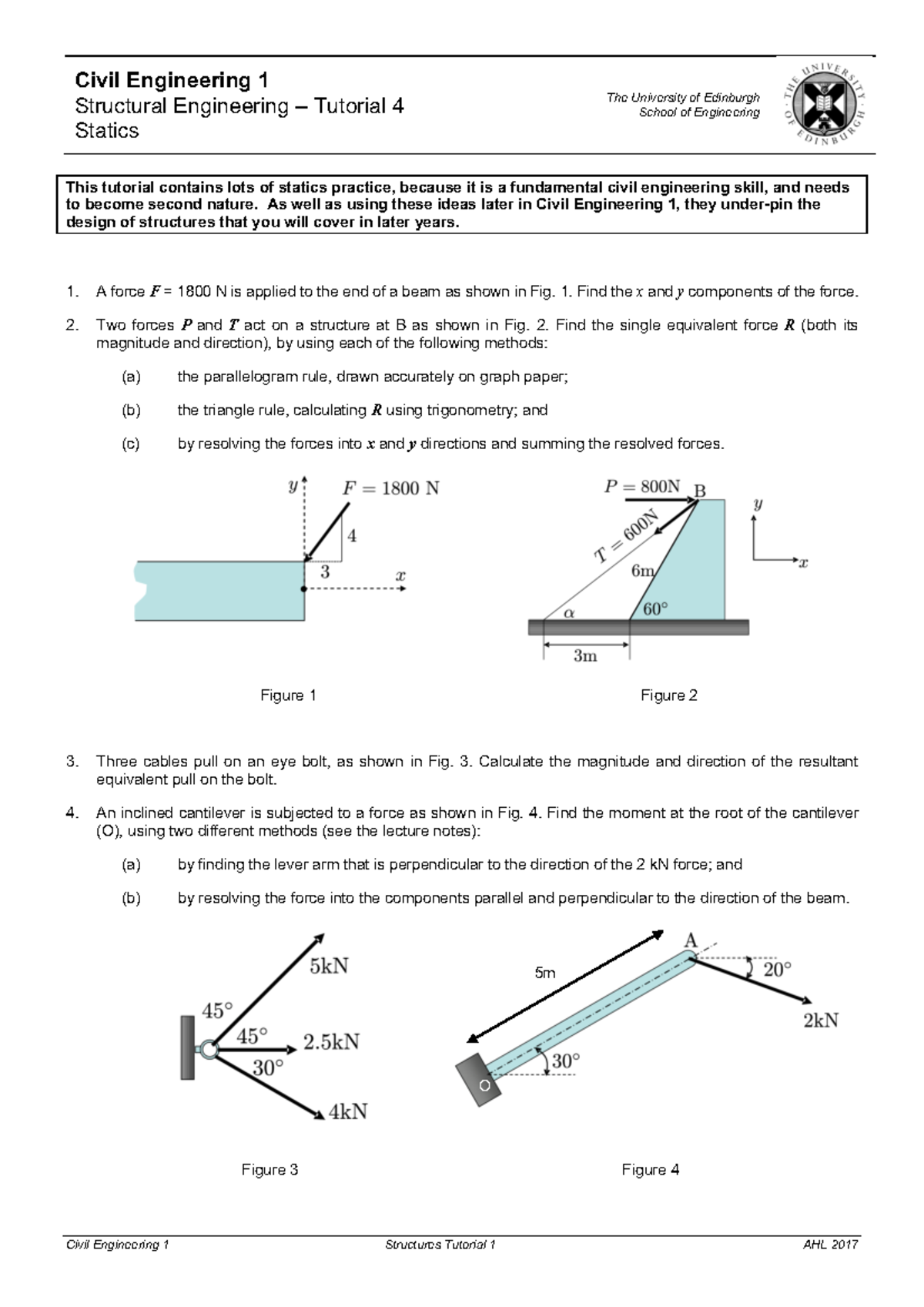 CE1 Structures T4 - Civil Engineering 1 Structural Engineering Tutorial ...