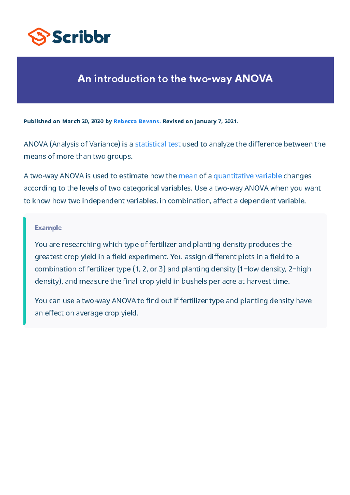 Two-way Anova When and How to Use it, With Examples 1616255906978 - An introduction to the two ...
