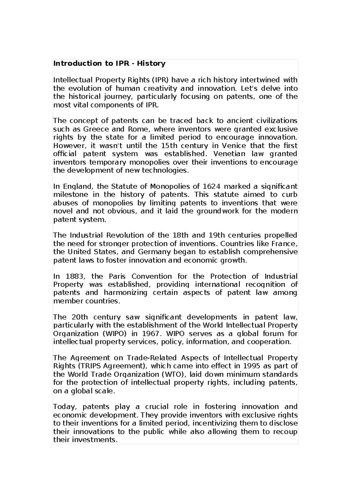 intellectual propery rights and research methodology - Introduction to ...