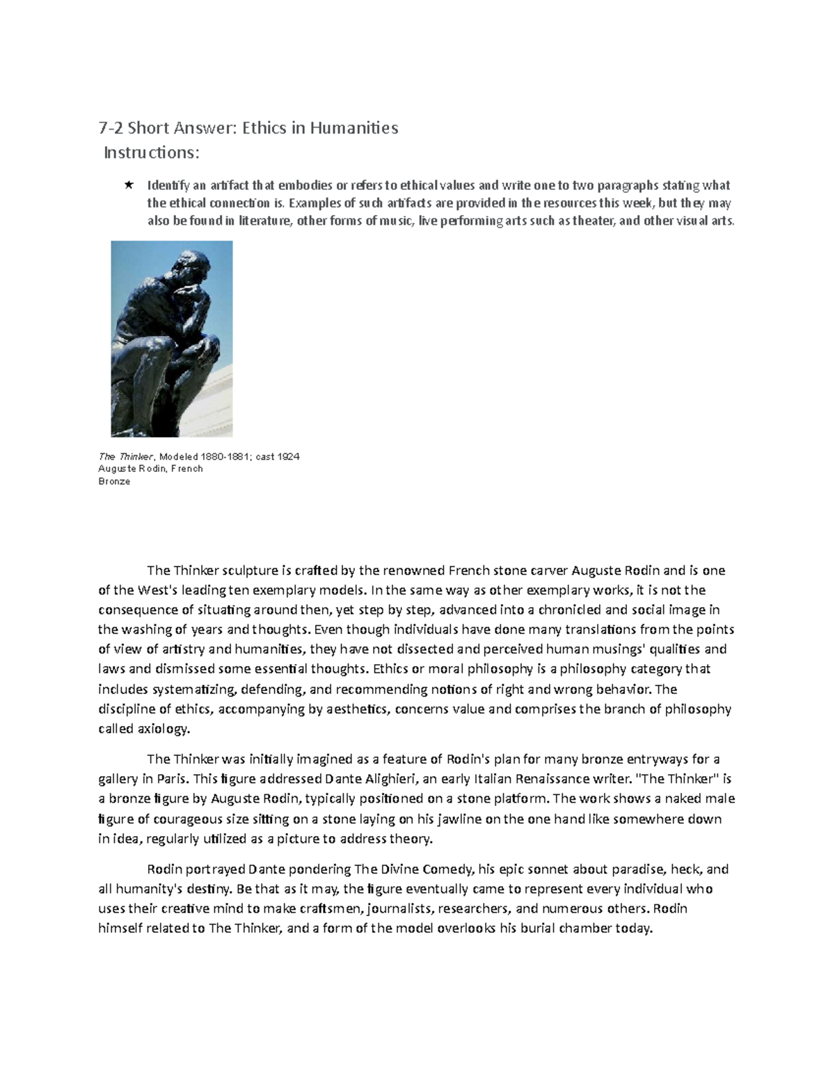 7-2 Hum 100 - Copy - Perspectives in the Humanities HUM100 - 7-2 Short ...