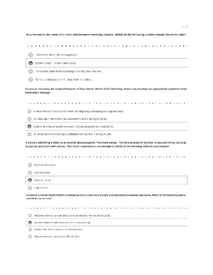 MH Test 3 - Mental health practice quiz - A client states, just know ...