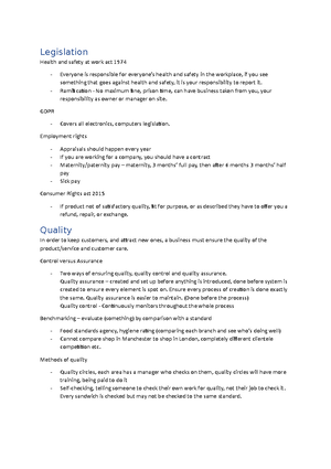 Learning aim E - BTEC Business Unit 7 Business decision making notes ...