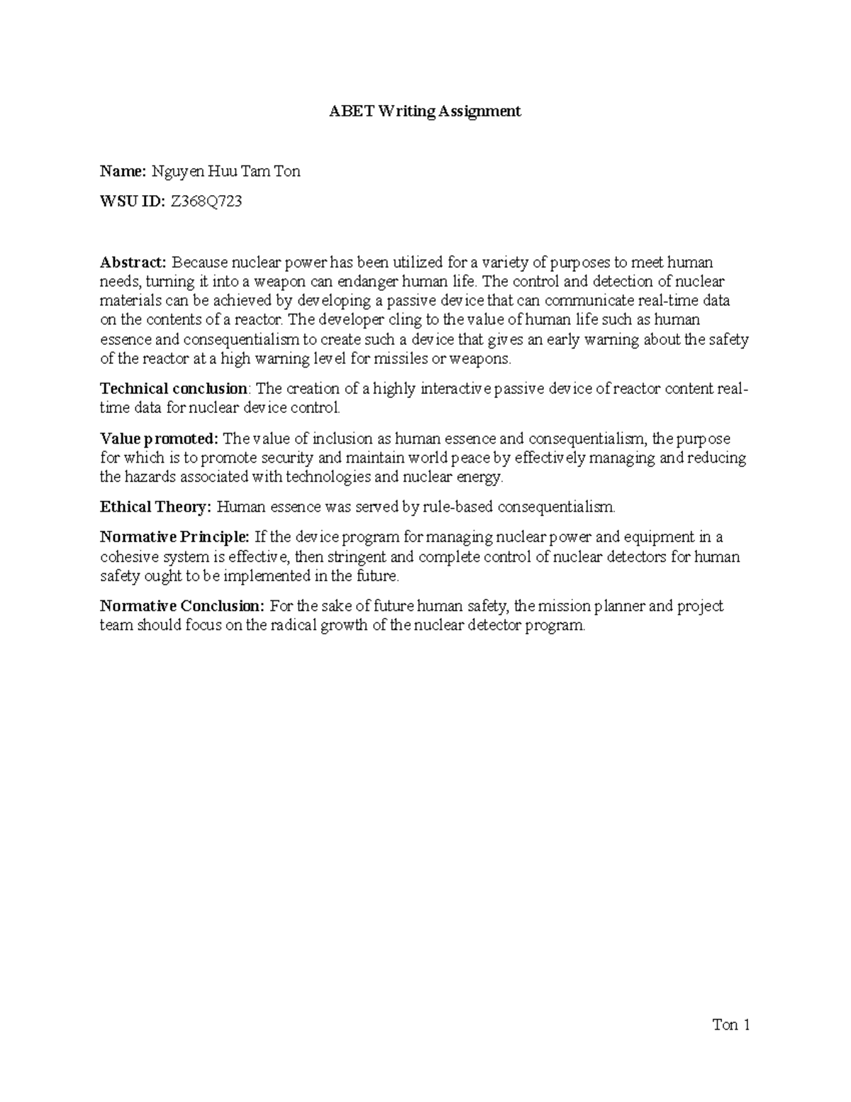 ABET Writing Assignment - Nguyen Huu Tam Ton - ABET Writing Assignment ...