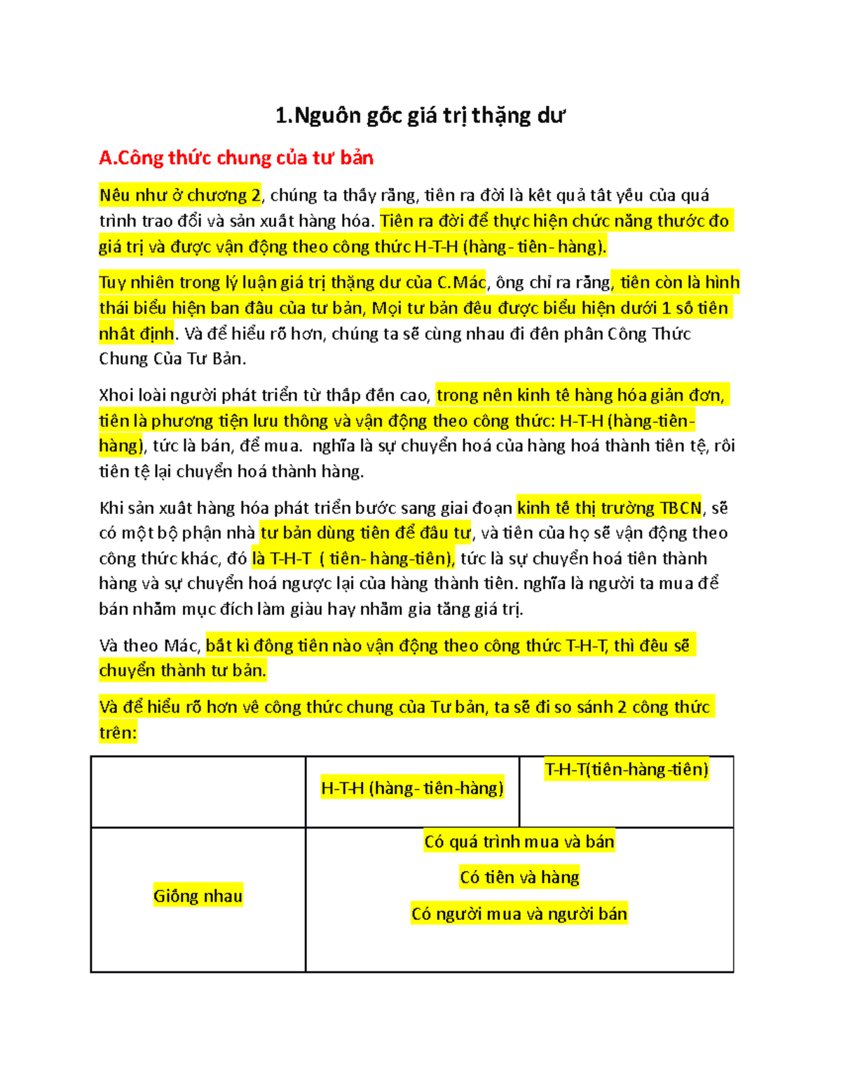 Giá trị thặng dư - 1ồồn gồốc giá tr th ng dị ặ ư Aồng th ức chung c a t ủ ư b nả Nếếu nh ư ở ch ...