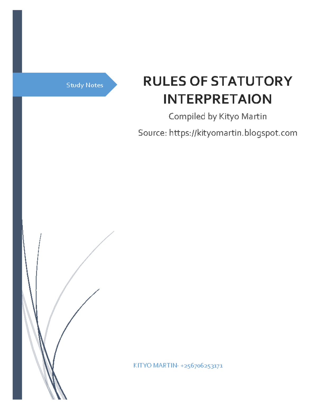 Rules of Statutory Interpretation - Study Notes RULES OF STATUTORY ...