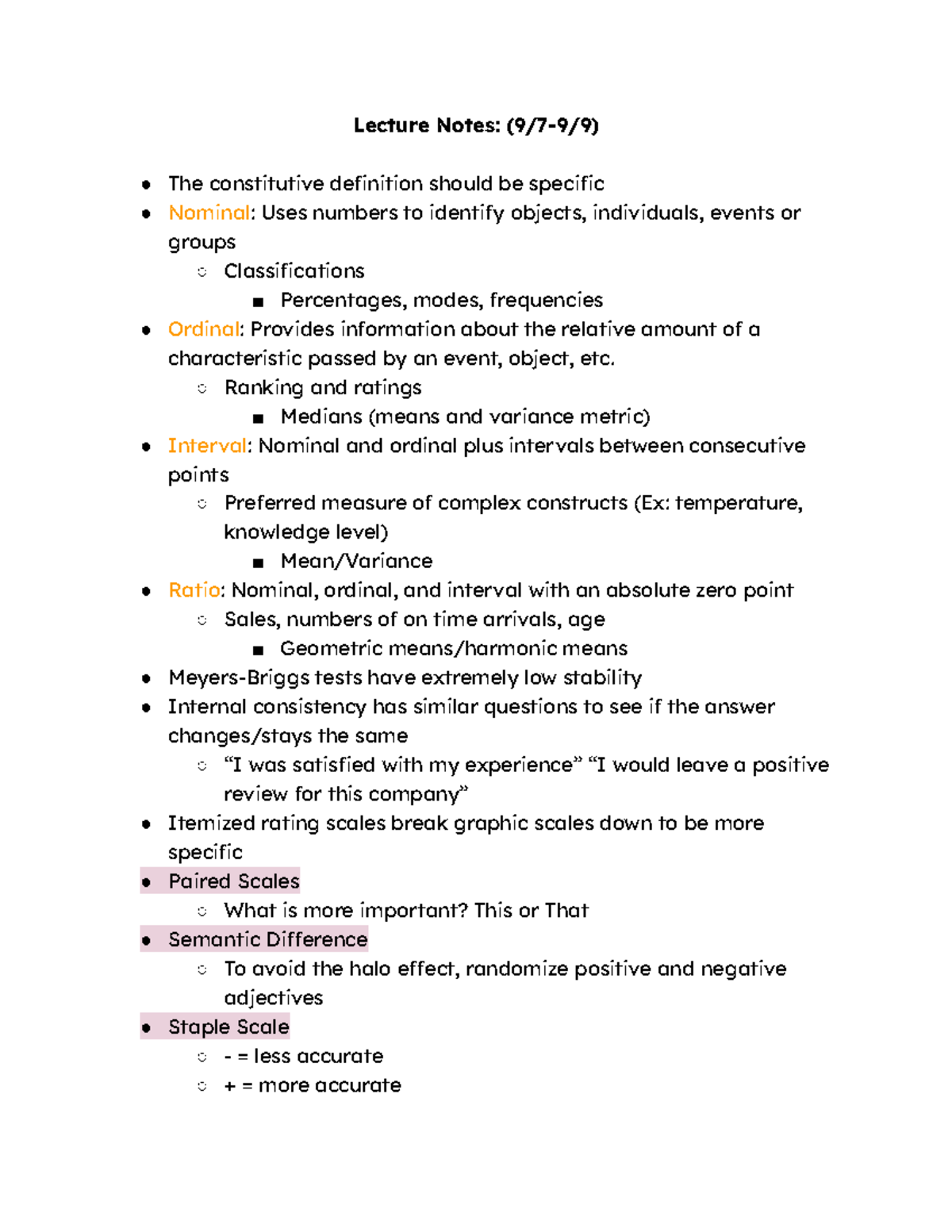 Lecture Notes (9 7-9 9) - Lecture Notes: (9/7-9/9) The constitutive ...