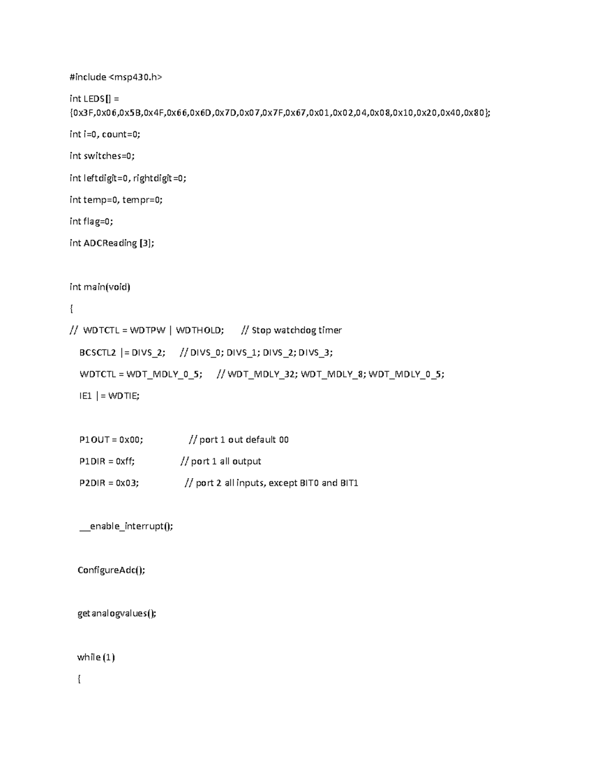 Hw8 - code for homework # 8 - #include int LEDS[] = - Studocu