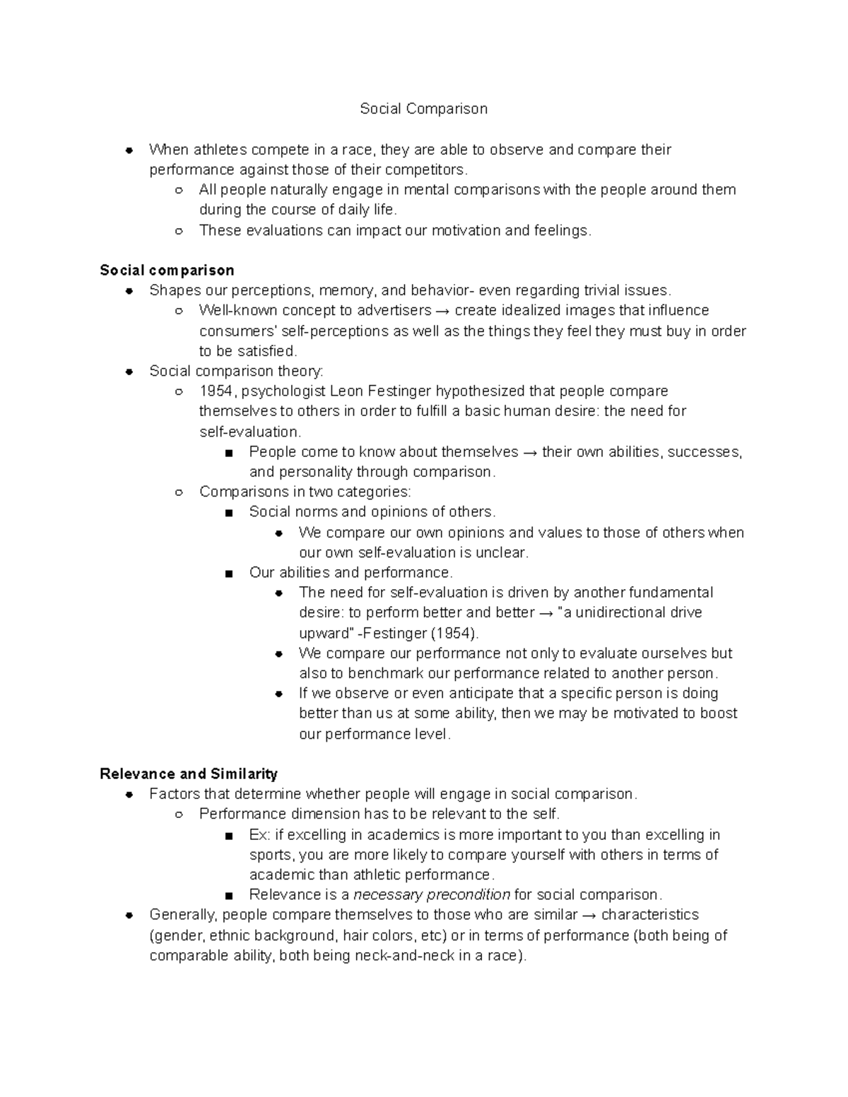 Reading Social Comparison - Social Comparison When athletes compete in ...