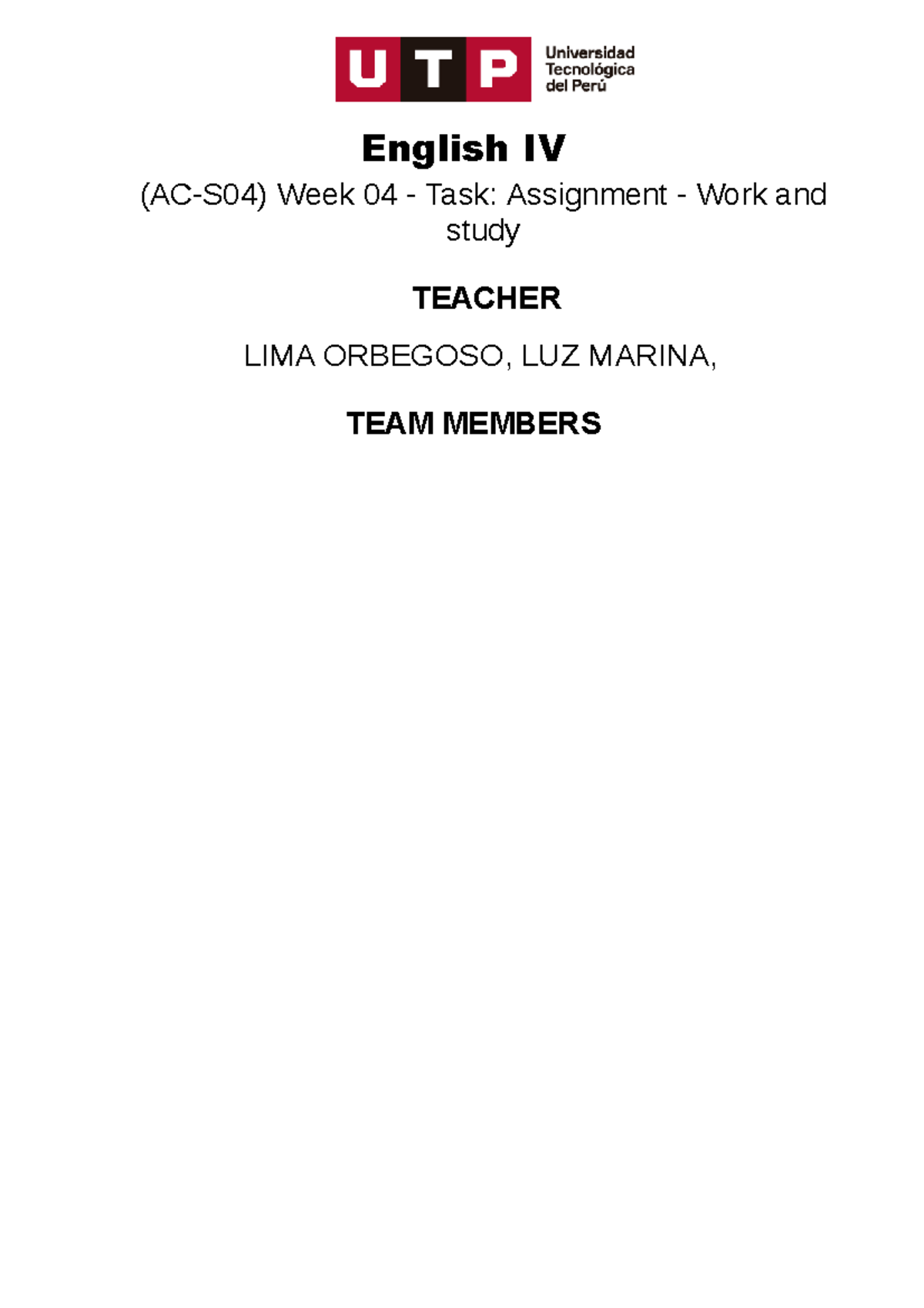 (AC-S04) Week 04 - Task Assignment - Work and study - English IV (AC ...