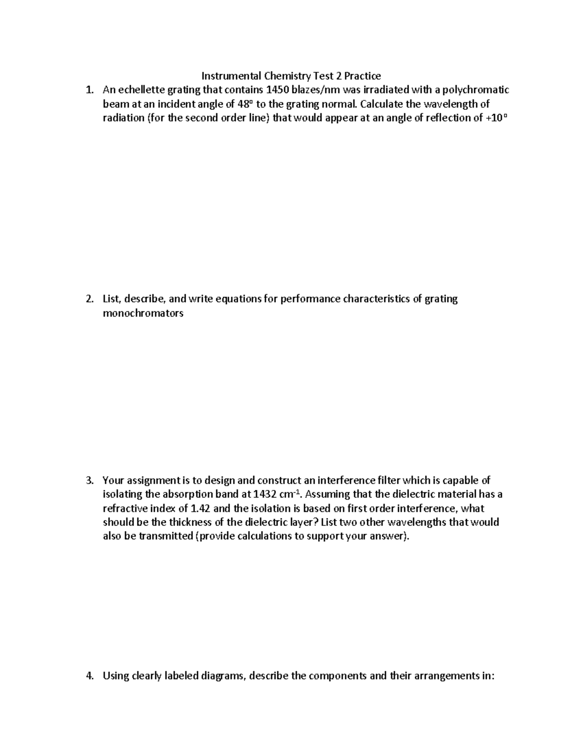 Instrumental Chemistry Test 2 Practice - Instrumental Chemistry Test 2 ...