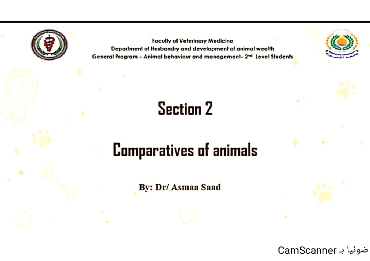 Comparatives of animals - Animal behavior - Studocu
