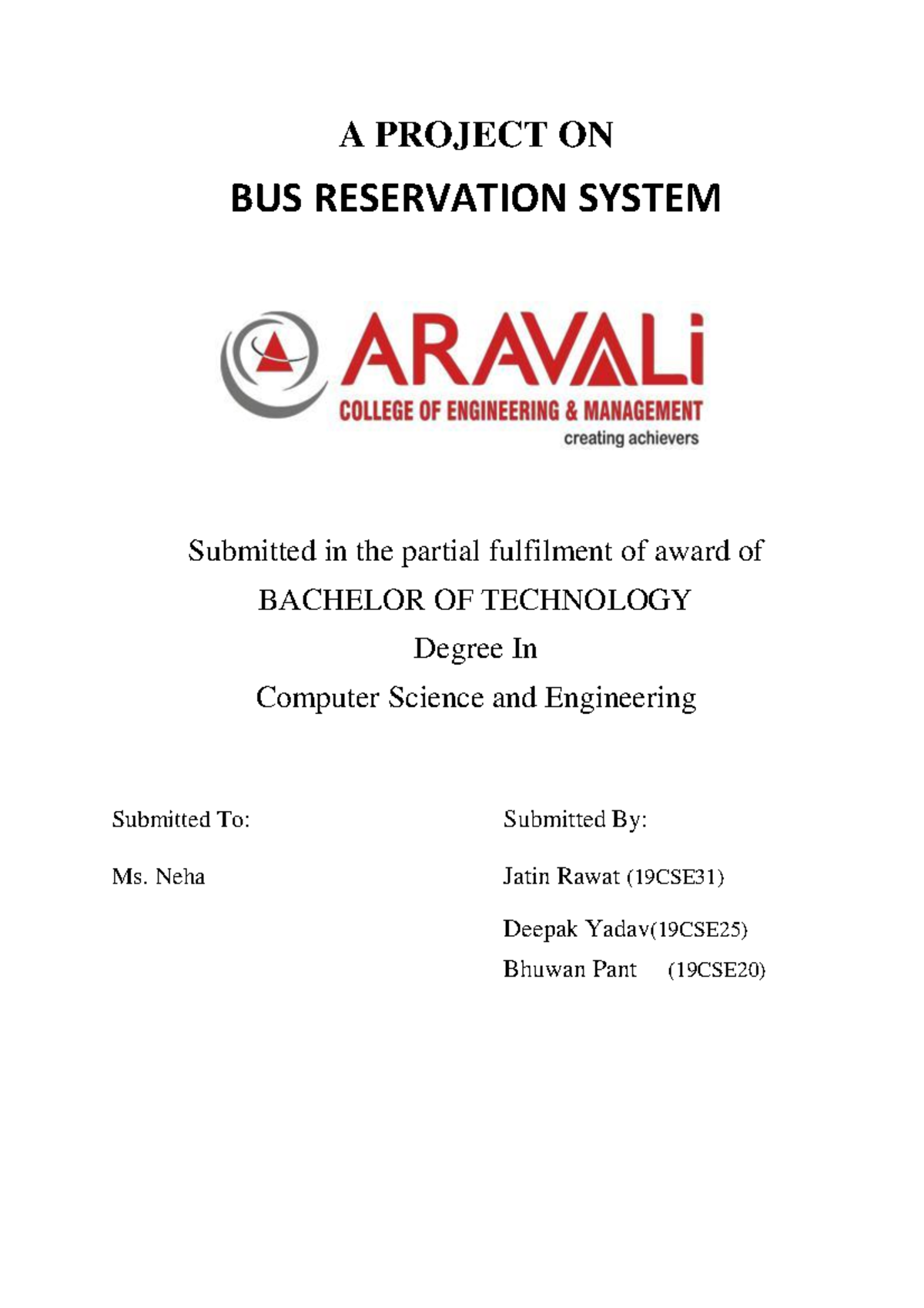 Bus reservation system project - A PROJECT ON BUS RESERVATION SYSTEM ...