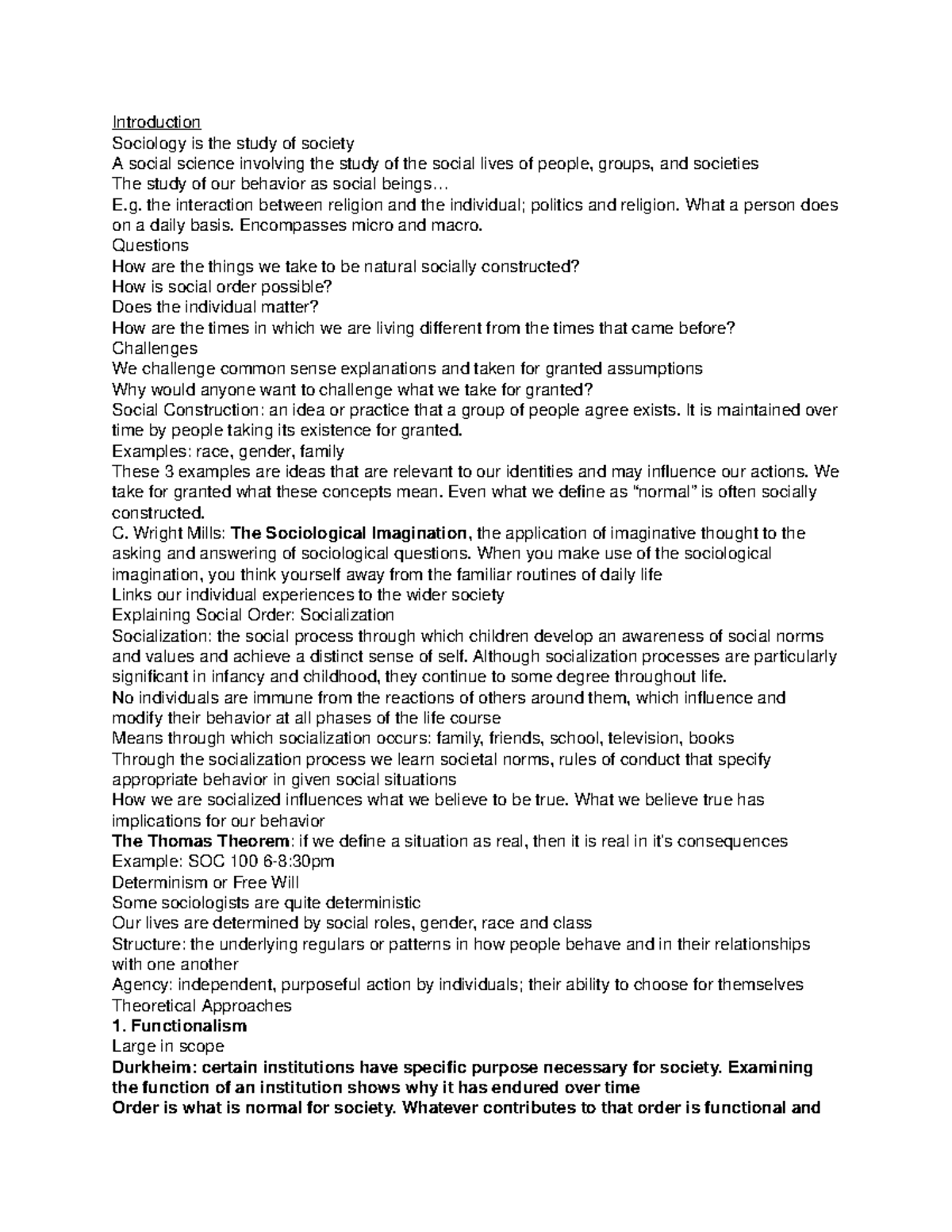 Indiana University S100 Lecture Notes - Introduction Sociology is the ...