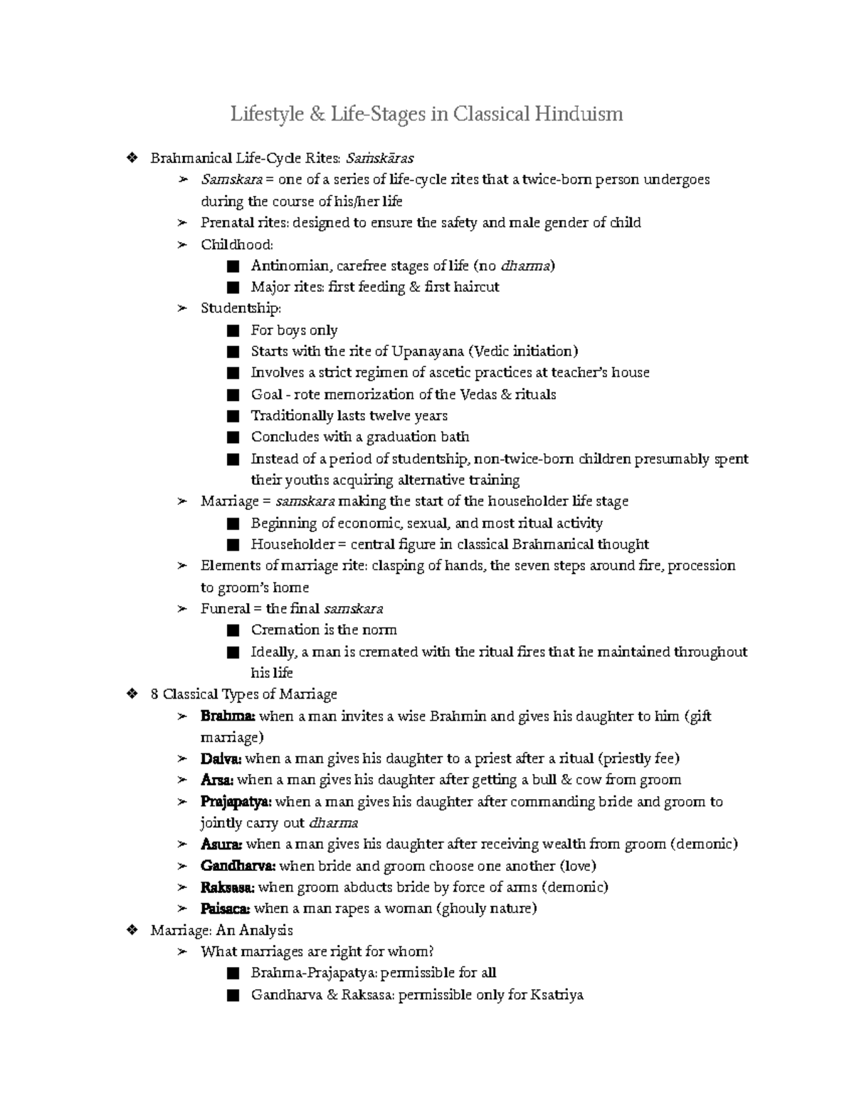 Lifestyle & life-stages in classical hinduism - 9 27 2022 - Lifestyle ...