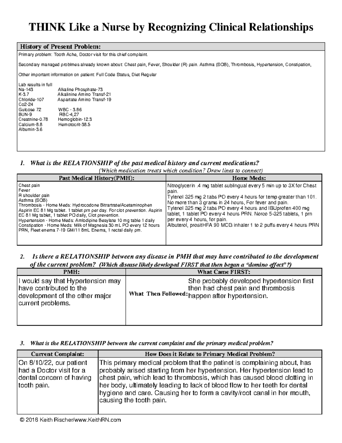 Clinical Day #1 - done - © 2016 Keith KeithRN THINK Like a Nurse by ...