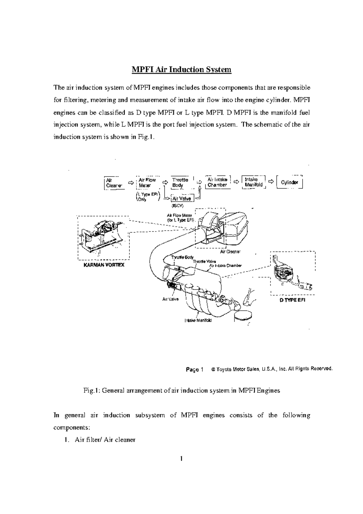 MPFI Air Induction System notes - MPFI Air Induction System The air ...