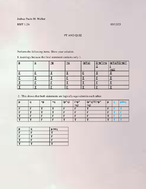 Walker TP in Principles of communication - Joshua Paulo M. Walker BSIT 2 USING ITU CODE CODE ...