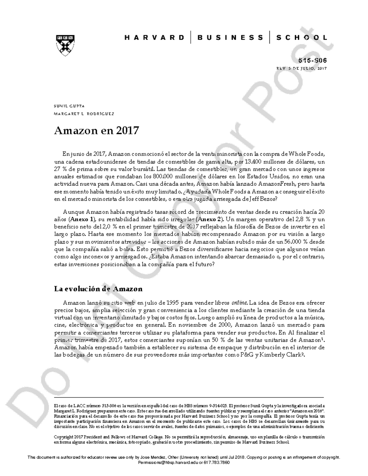 CASO Amazon - 5 1 5 - S 0 6 R E V : 5 D E J U L I O , 2 0 1 7 El caso ...