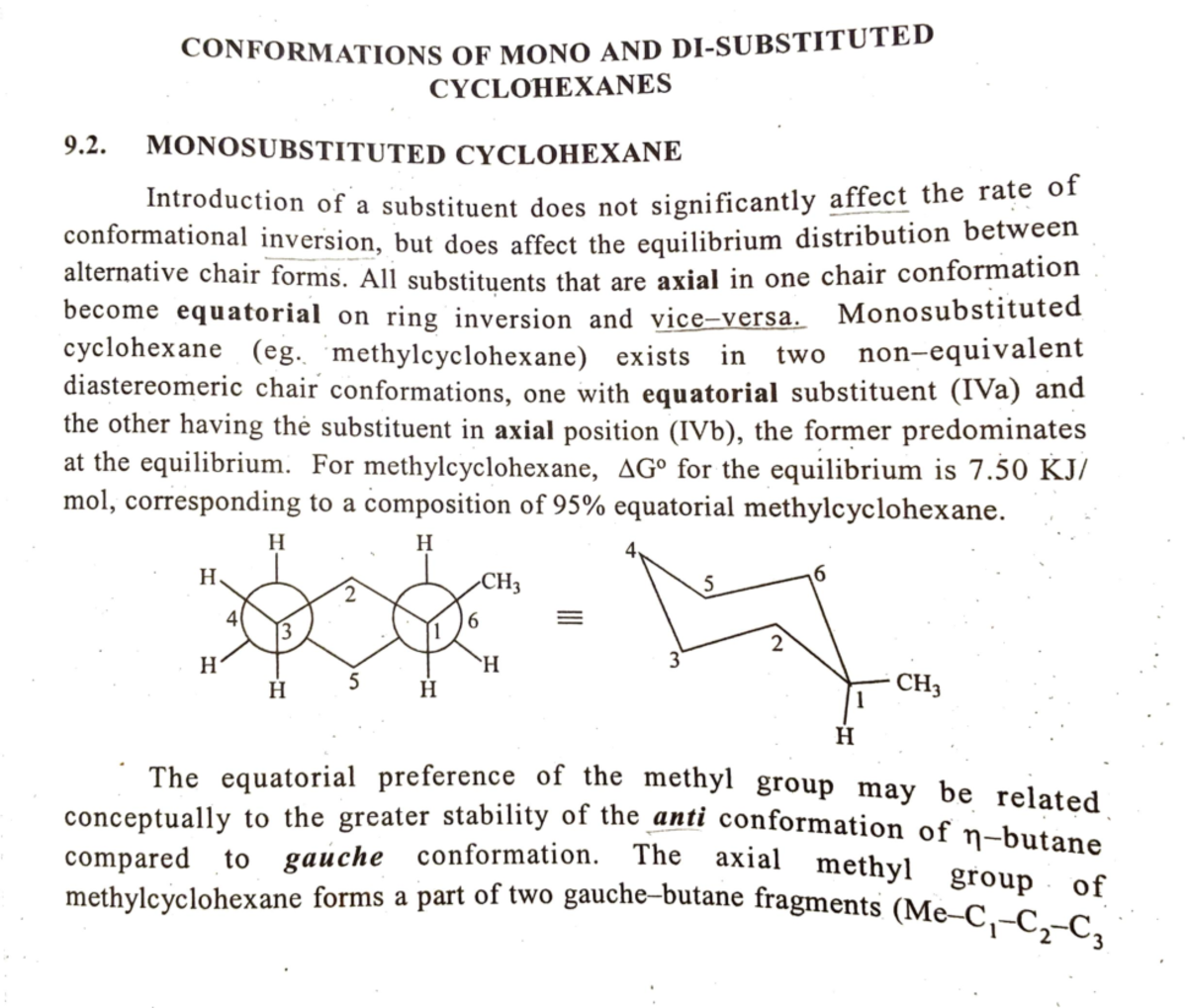 Conformations MONO Substituted - CONFORMATIONS OF MONO AND DI-SUBSTITUTED CYCLOHEXANES 9. - Studocu