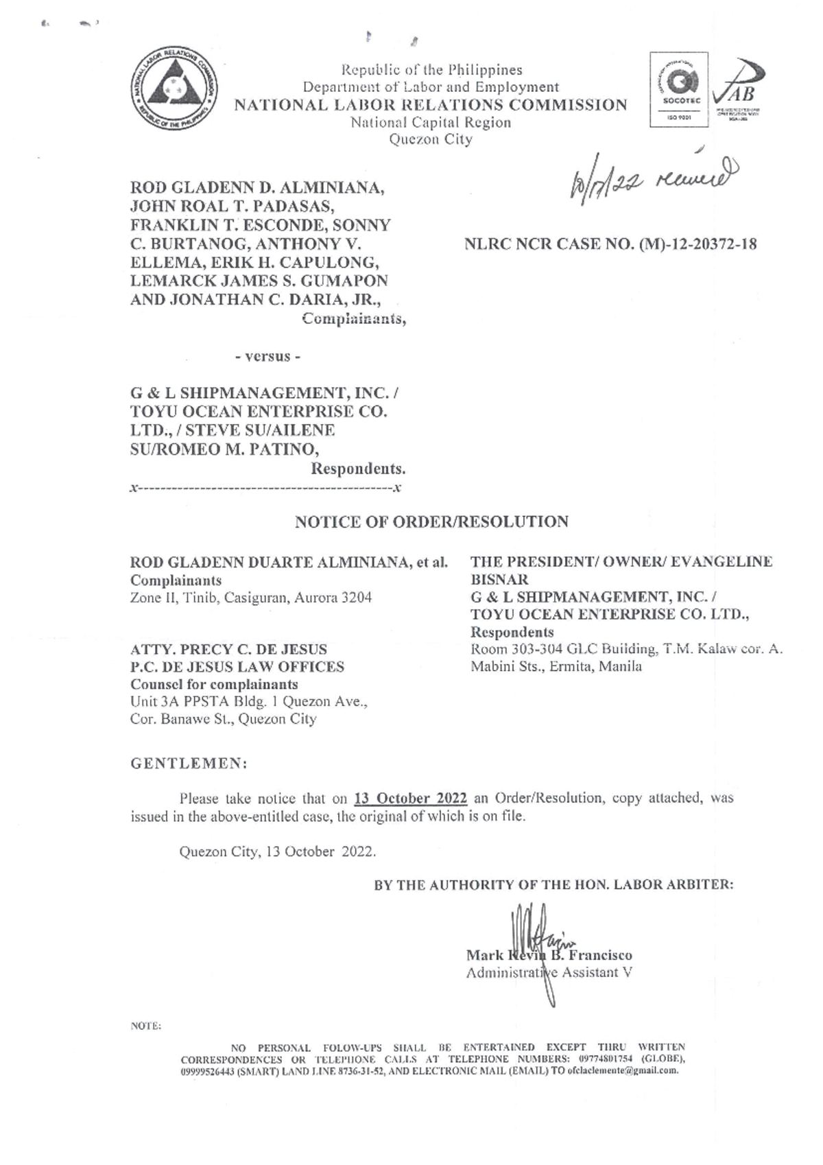 sample court order - Bachelor in Political Science - Studocu