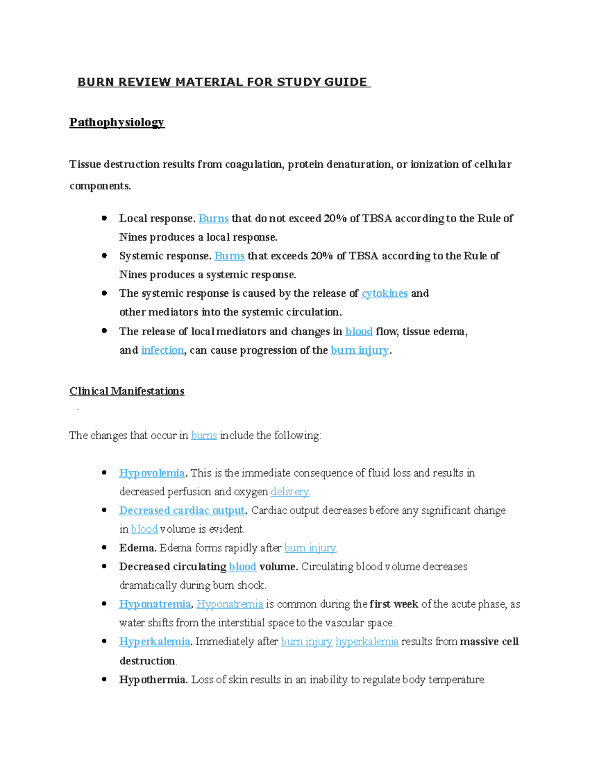 BURN+ Review+ Material+FOR+ Study+ Guide+2019 - BURN REVIEW MATERIAL ...