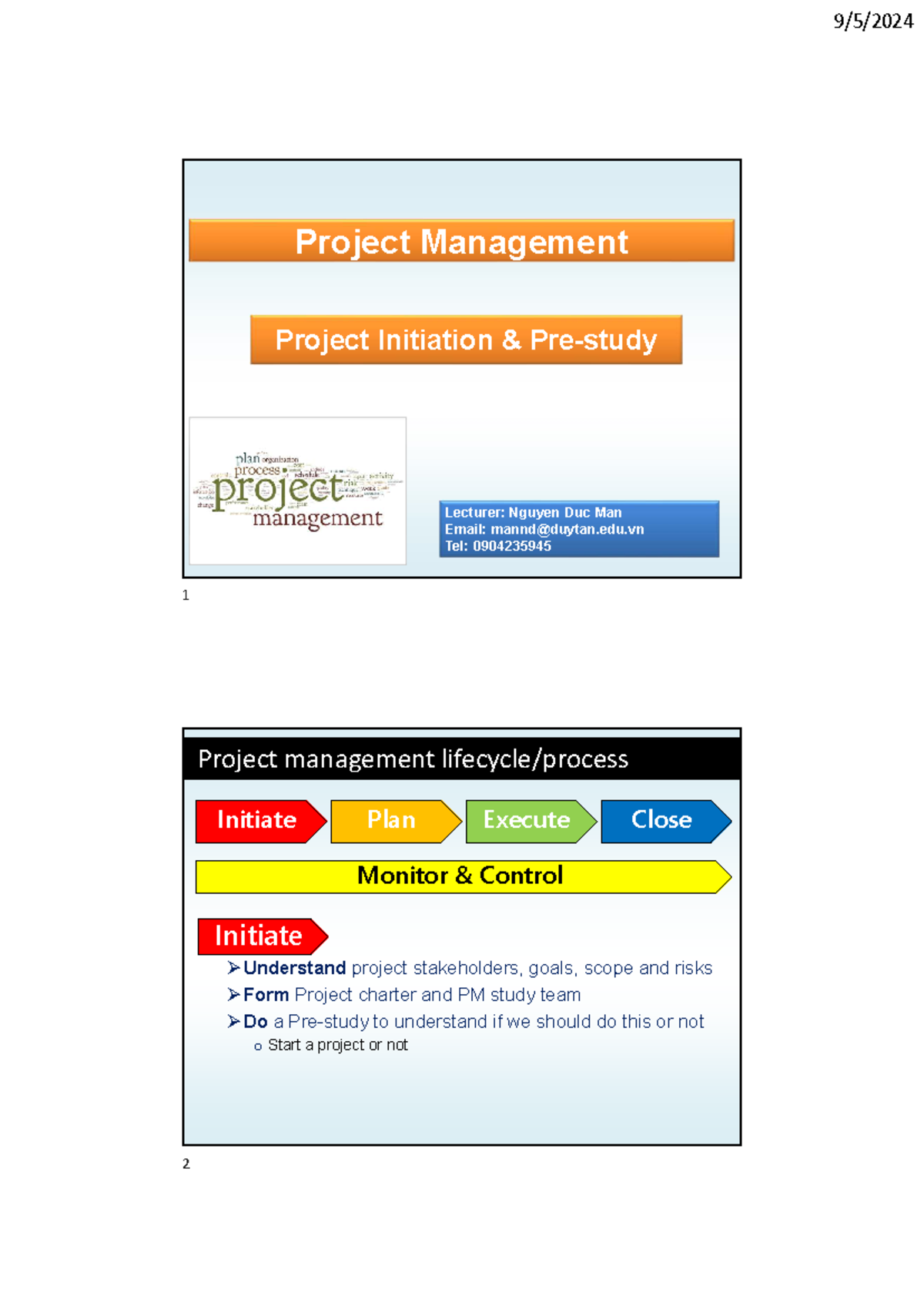 4. JSA Chapter 04 - Project Initiation Pre-study - Project Management ...