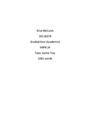 Graded unit Developing Stage - Elise McCuish 30118378 Graded Unit ...